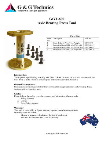 G&G Technics GGT-600 Instructions | Manualzz