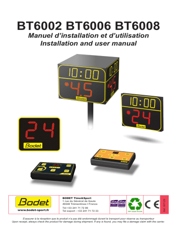 Bodet BT6002, BT6006, BT6008 Installation And User Manual | Manualzz