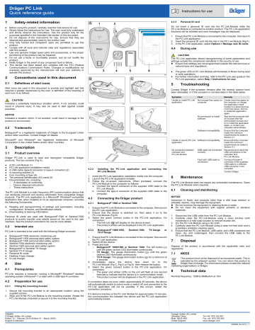Dräger PC Link Quick Reference Manual | Manualzz