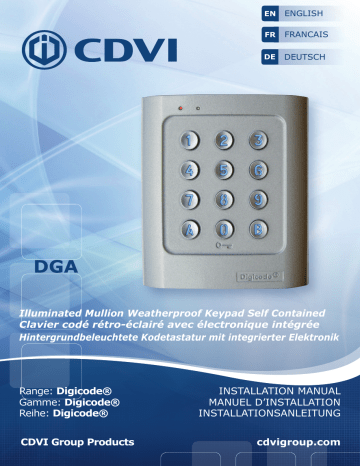 CDVI Digicode DGA Installation Manual | Manualzz