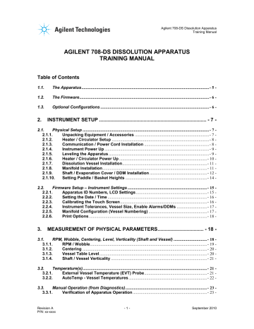 Agilent Technologies 708-DS Training Manual | Manualzz