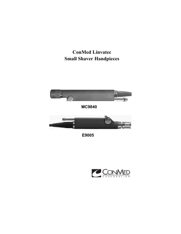 ConMed Linvatec E9005, MC9840 Manual | Manualzz