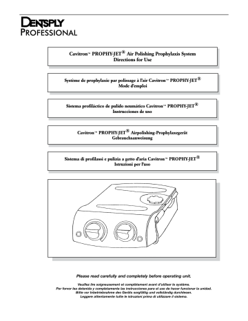 DENTSPLY Cavitron Prophy-Jet Directions For Use Manual | Manualzz