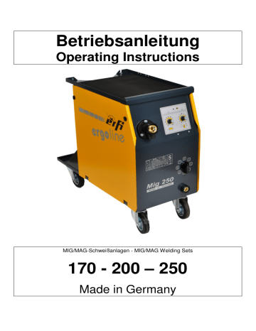 erfi MIG ergoline 250 Operating Instructions Manual | Manualzz