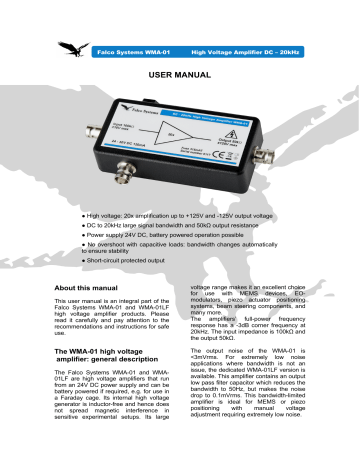 Falco Systems WMA-01, WMA-01LF User Manual | Manualzz