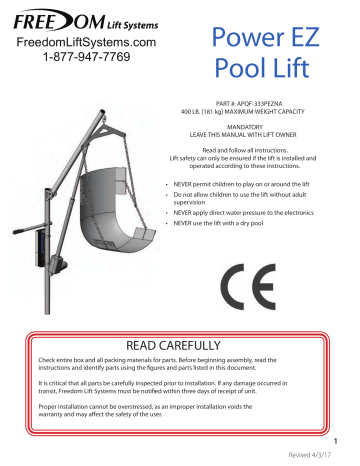 Freedom Lift Systems Power EZ Owner's Manual | Manualzz