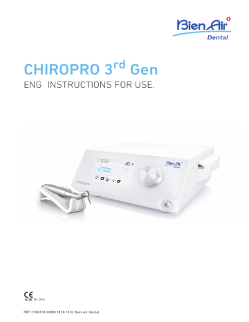 Bien Air CHIROPRO 3rd Gen Series Instructions For Use Manual | Manualzz