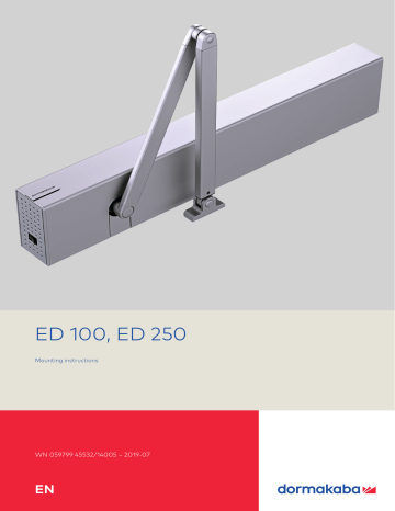 Dormakaba ED100, ED250 Mounting Instructions | Manualzz