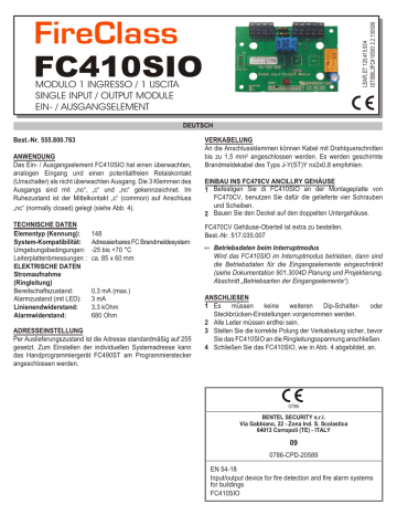 FireClass FC410SIO Leaflet | Manualzz