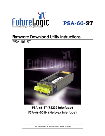 FutureLogic PSA-66-001N Instructions Manual | Manualzz