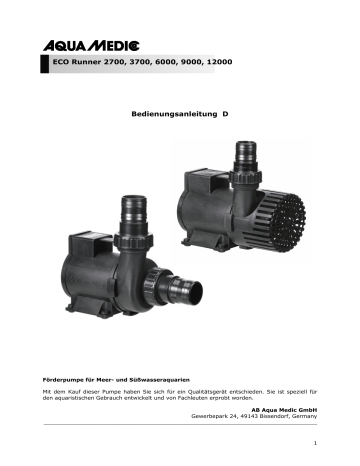 Aqua Medic ECO Runner 3700, ECO Runner 6000 Operation Manual | Manualzz