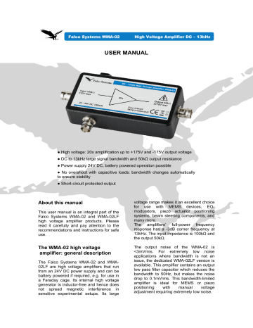 Falco Systems WMA-02, WMA-02LF User Manual | Manualzz