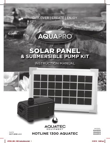 Aquatec Equipment AQUAPRO AP960SP Instruction Manual | Manualzz