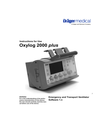 Dräger Oxylog 2000 plu Instructions For Use Manual | Manualzz