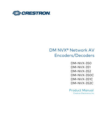 Crestron Electronics DM-NVX-350, DM-NVX-352 Product Manual | Manualzz