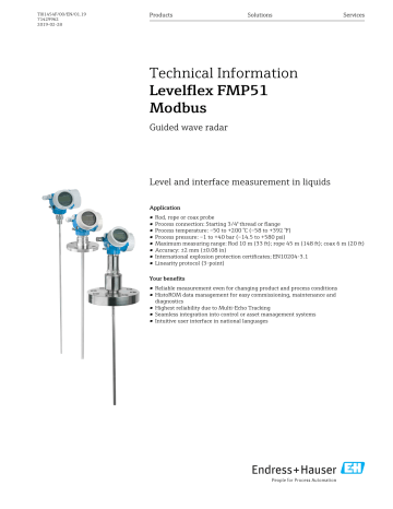 Endress+Hauser Levelflex FMP51 Technical Information | Manualzz