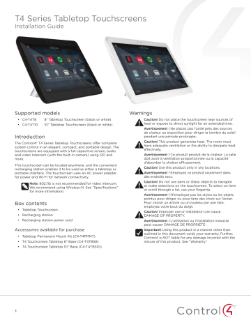 Control 4 T4 Series Installation Manual | Manualzz