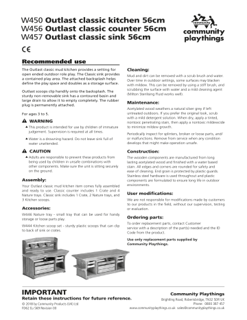 Community Playthings Outlast Classic Kitchen Manual | Manualzz