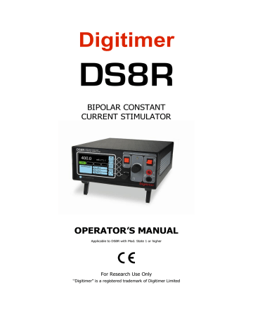 Digitimer DS8R Operator's Manual | Manualzz