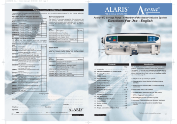 Alaris Medical Systems Asena CC Directions For Use Manual | Manualzz