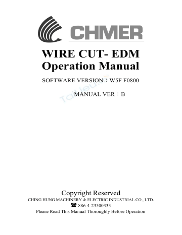 CHMER WIRE CUT- EDM Operation Manual | Manualzz