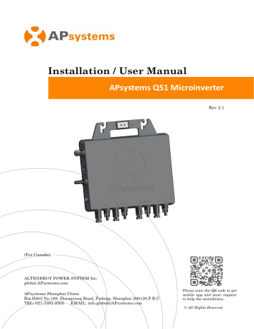 APsystems QS1, QS1-NA Installation And User Manual | Manualzz
