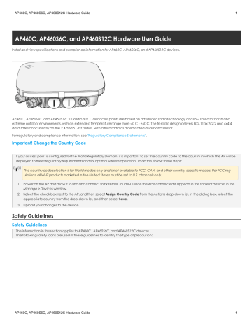 Extreme Networks AP460C, AP460S6C Hardware User's Manual | Manualzz