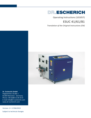 Dr. Escherich ESUC 41, ESUC 81 Operating Instructions Manual | Manualzz