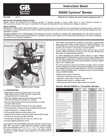 Gardner Bender B2000 Cyclone Instruction Sheet | Manualzz
