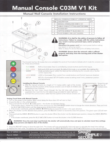 Automatic Technology C03M V1 Installation Instructions | Manualzz