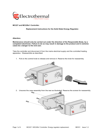 Bibby Sterilin Electrothermal MC227 Replacement Instructions | Manualzz