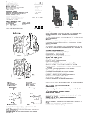 ABB DS 25-A Montageanleitung | Manualzz