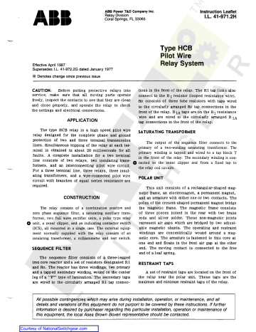 ABB HCB Instruction Leaflet | Manualzz