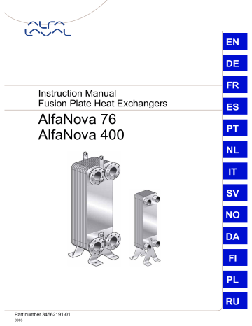 Alfa Laval AlfaNova 400, AlfaNova 76 Instruction Manual | Manualzz