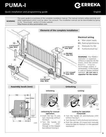 Erreka PUMA-I Installation manual | Manualzz