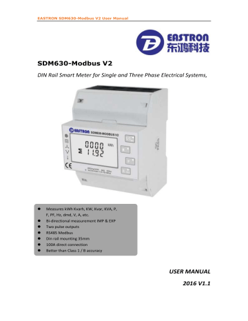 Eastron SDM630-Modbus V2 User Manual | Manualzz