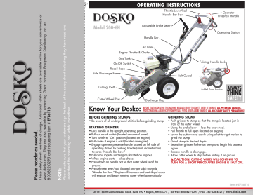 DOSKO 200-6H Operating Instructions | Manualzz