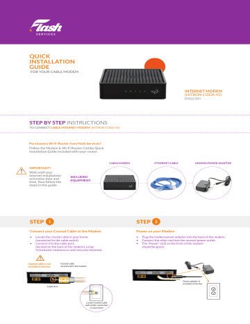 Flash HITRON CODA-45 Quick Installation Manual | Manualzz