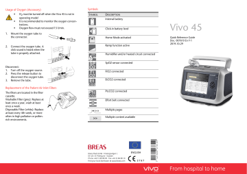 Breas Vivo 45 Quick Reference Manual | Manualzz