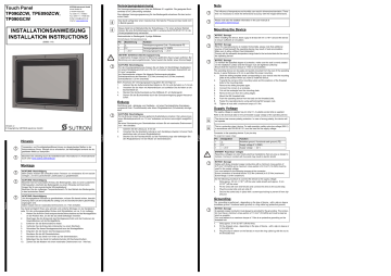 Sutron TP090GCW Installationsanweisung | Manualzz
