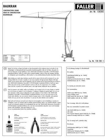 Faller CONSTRUCTION CRANE Manual | Manualzz