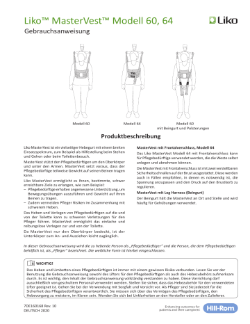 Liko MasterVest 60, MasterVest 64 Gebrauchsanweisung | Manualzz