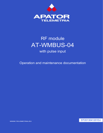 Apator AT-WMBUS-04 Operation And Maintenance Documentation | Manualzz