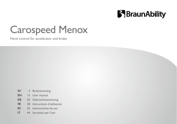 BraunAbility Carospeed Menox User Manual | Manualzz