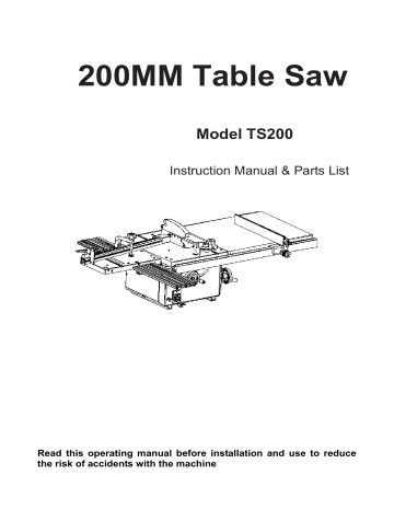 Axminster TS-200 Instruction Manual & Parts List | Manualzz