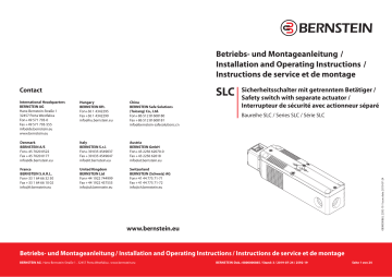 Bernstein SLC Series Betriebs- Und Montageanleitung | Manualzz