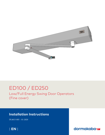 Dormakaba ED100, ED250 Installation Instructions Manual | Manualzz