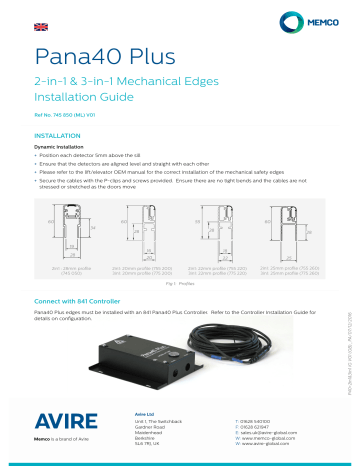 AVIRE MEMCO Pana40 Plus Installation Manual | Manualzz