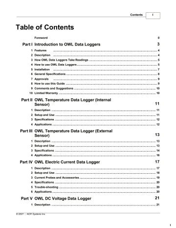 ACR Systems OWL 100, OWL 200 Manual | Manualzz
