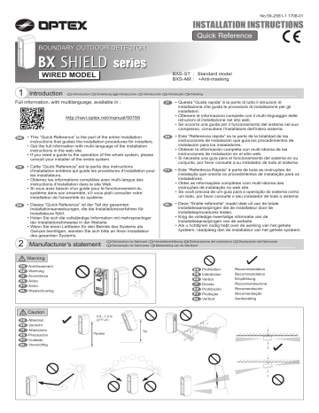 Optex BXS-AM Installationsanleitung | Manualzz